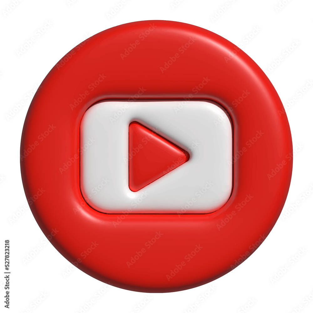 Youtube 3d logo. Youtube logo. Play button 3d. 3d vector. Stock Photo ...