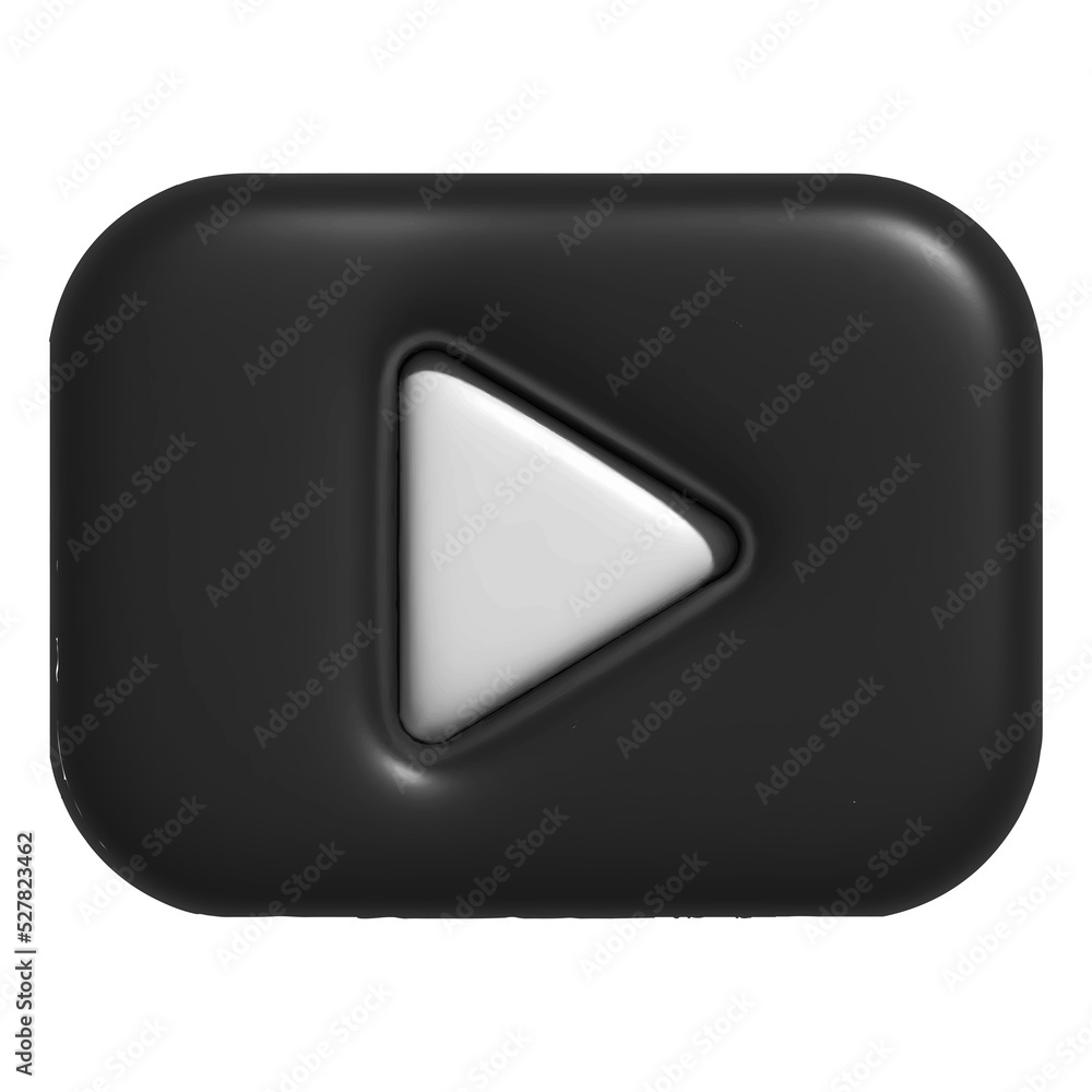 Youtube 3d logo. Youtube logo. Play button 3d. 3d vector. Stock Photo | Adobe Stock