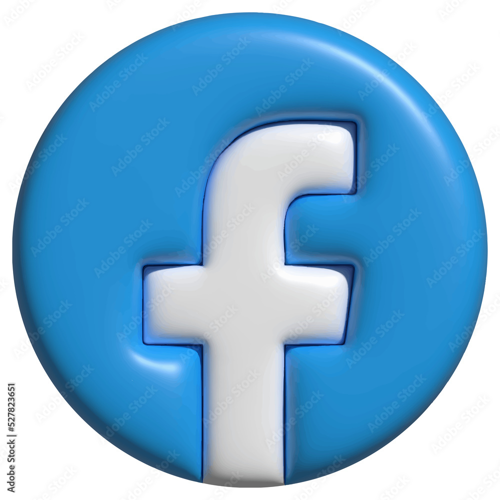 Facebook logo. Facebook 3d icon. 3d vector. Stock Photo | Adobe Stock