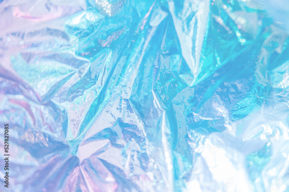 Iridescent foil texture background. Holographic wrinkled surface ...