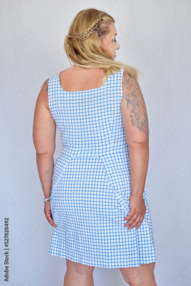 Portfolio photos curvy plus size blonde causasian model isolated white ...