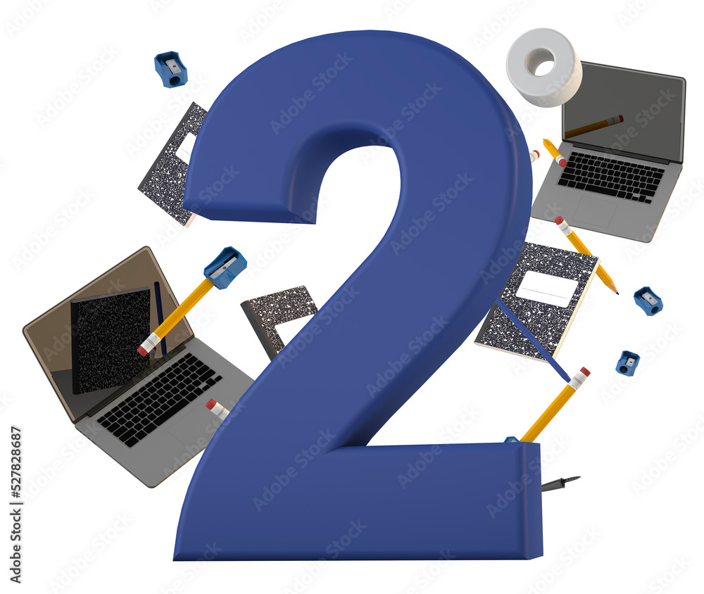 Number 2 second grade back to school with accessories for student ...