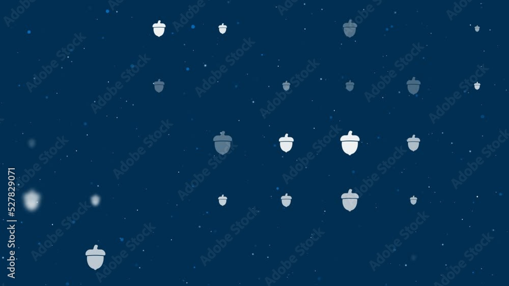 Template animation of evenly spaced acorn symbols of different sizes ...