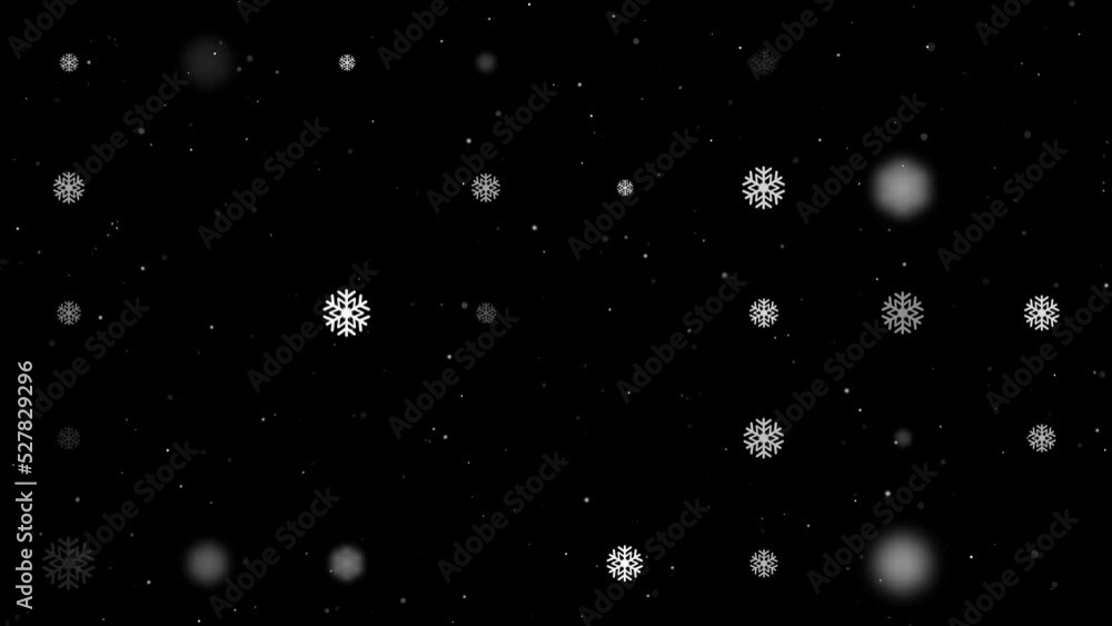 Template animation of evenly spaced snowflake symbols of different ...
