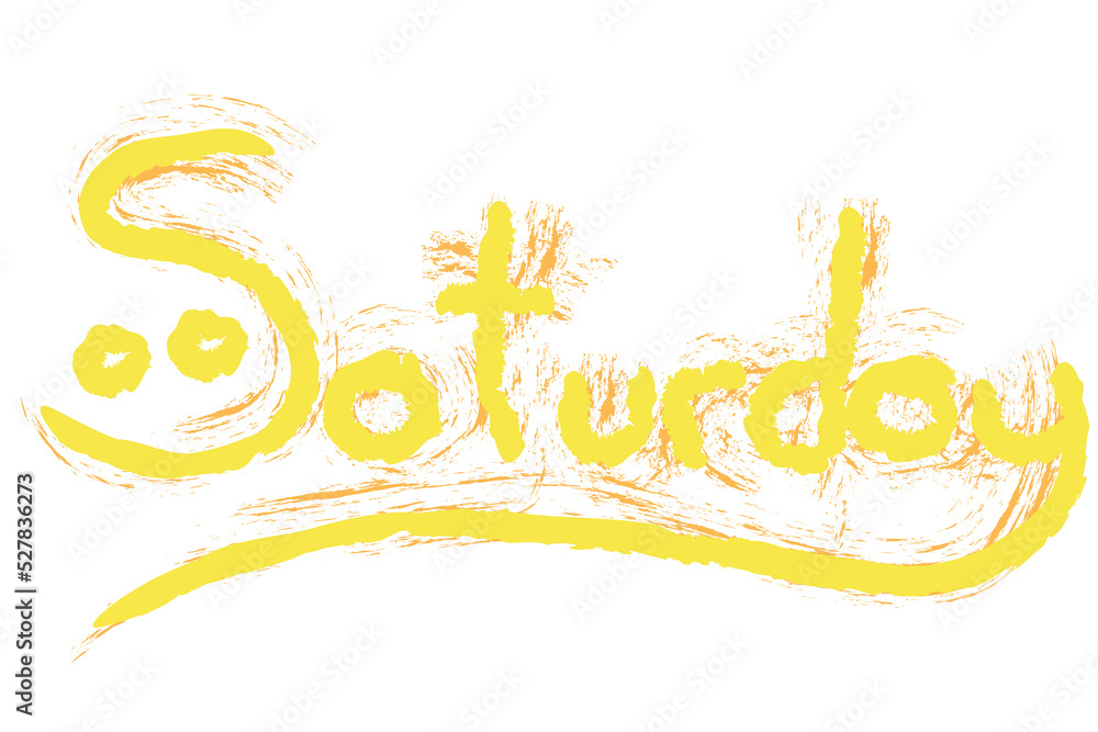Days of the week handwriting with splashy vivid colors Stock ...