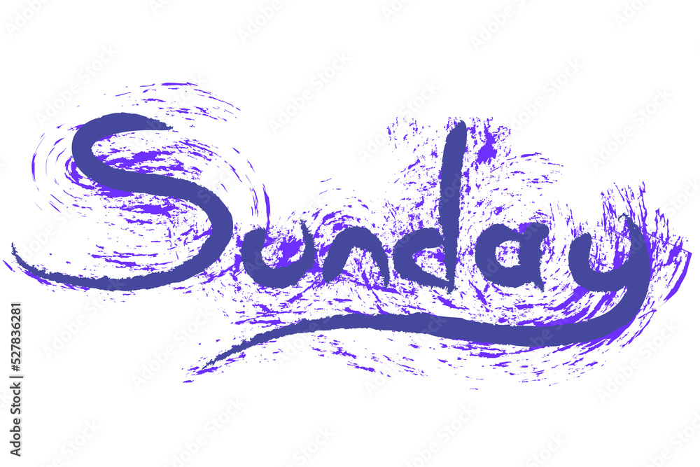 Days of the week handwriting with splashy vivid colors Stock ...