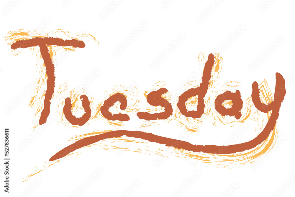 Days of the week handwriting with splashy vivid colors Stock ...