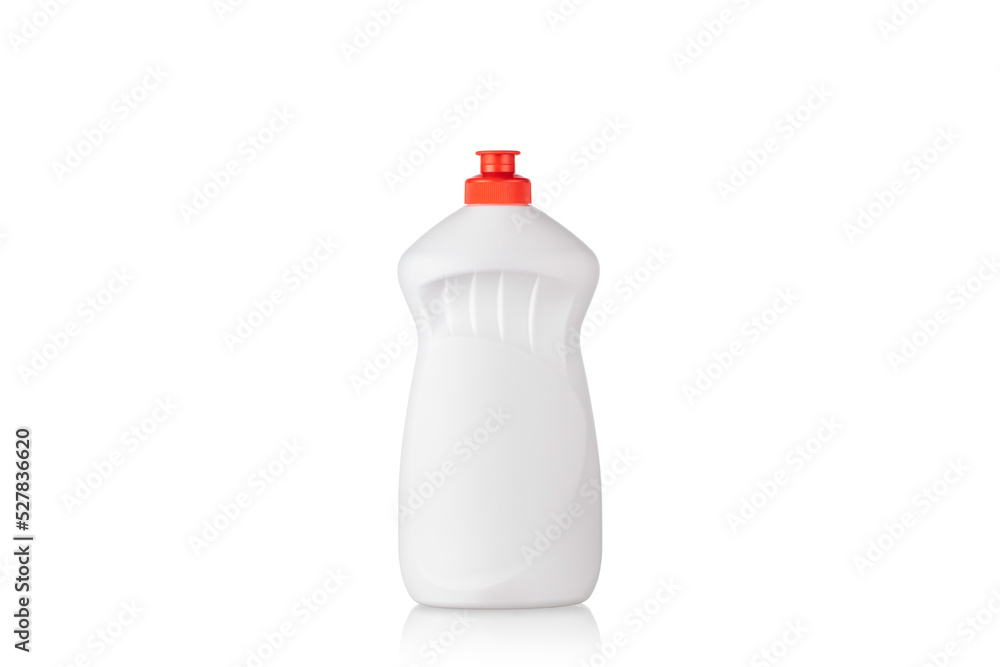 Dishwashing bottle isolated on white background. Detergent in white ...