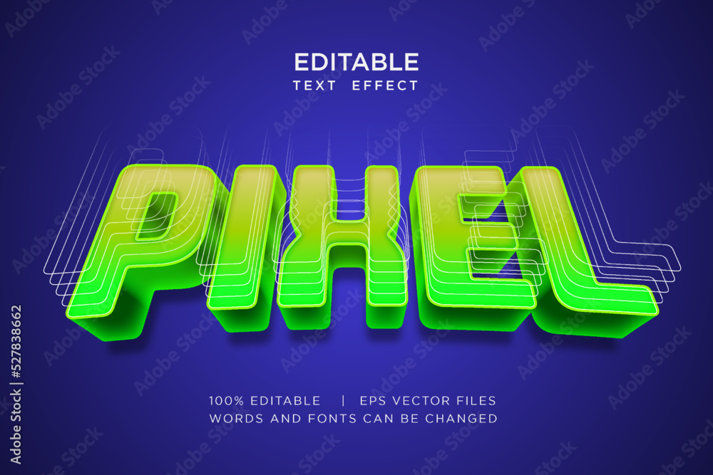 pixel game text effect in modern font style Stock Vector | Adobe Stock
