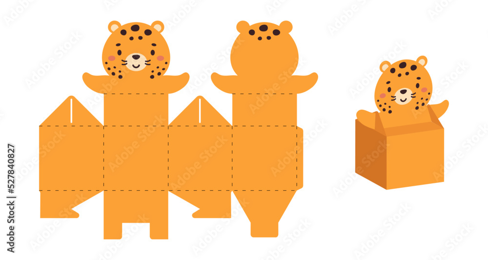 Simple packaging favor box cheetah design for sweets, candies, small ...