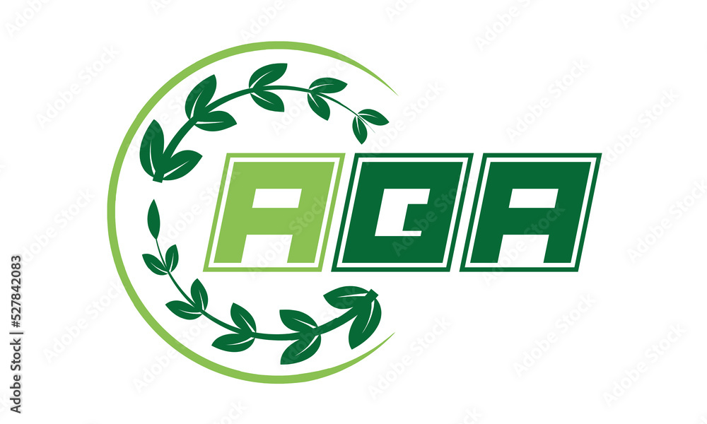 AQA Three-letter natural logo design, vector template. | monogram logo ...