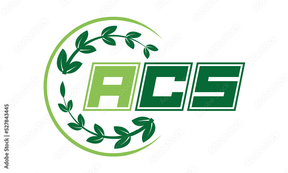 ACS Three-letter natural logo design, vector template. | monogram logo ...