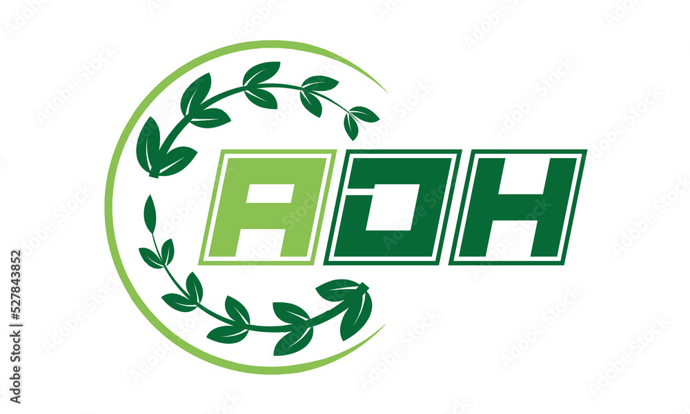 Vecteur Stock ADH Three-letter natural logo design, vector template ...