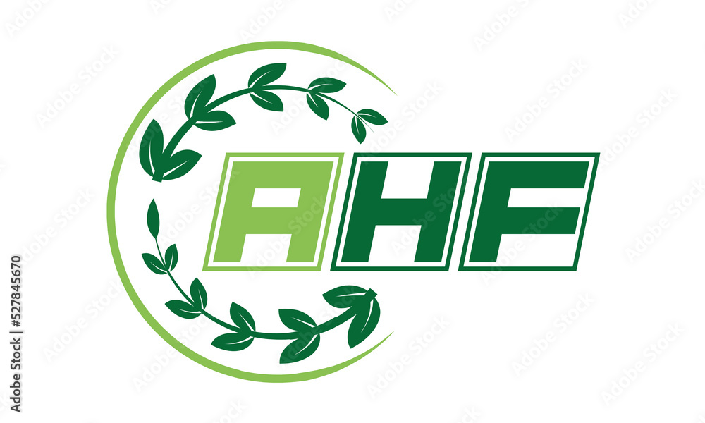 AHF Three-letter natural logo design, vector template. | monogram logo ...