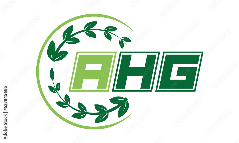 AHG Three-letter natural logo design, vector template. | monogram logo ...