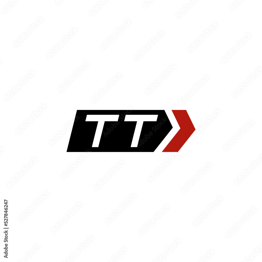 Letter TT logo with simple right arrow design ideas vector de Stock ...
