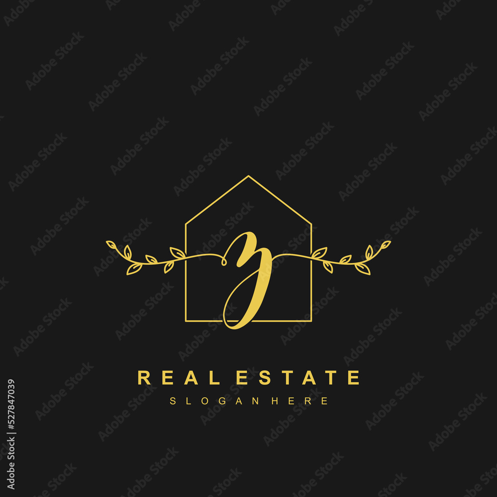 letter Z handwritten Real estate logo concept. Feminine style ...