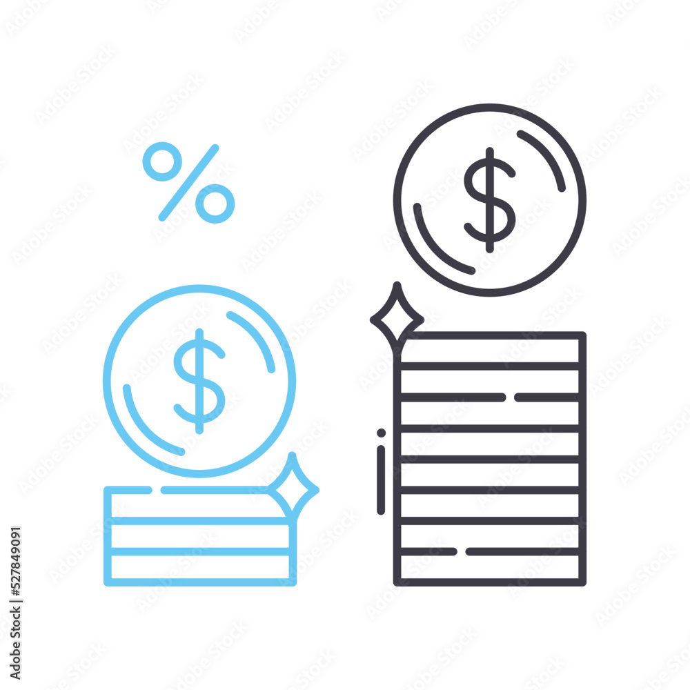 cash flow statement line icon, outline symbol, vector illustration ...