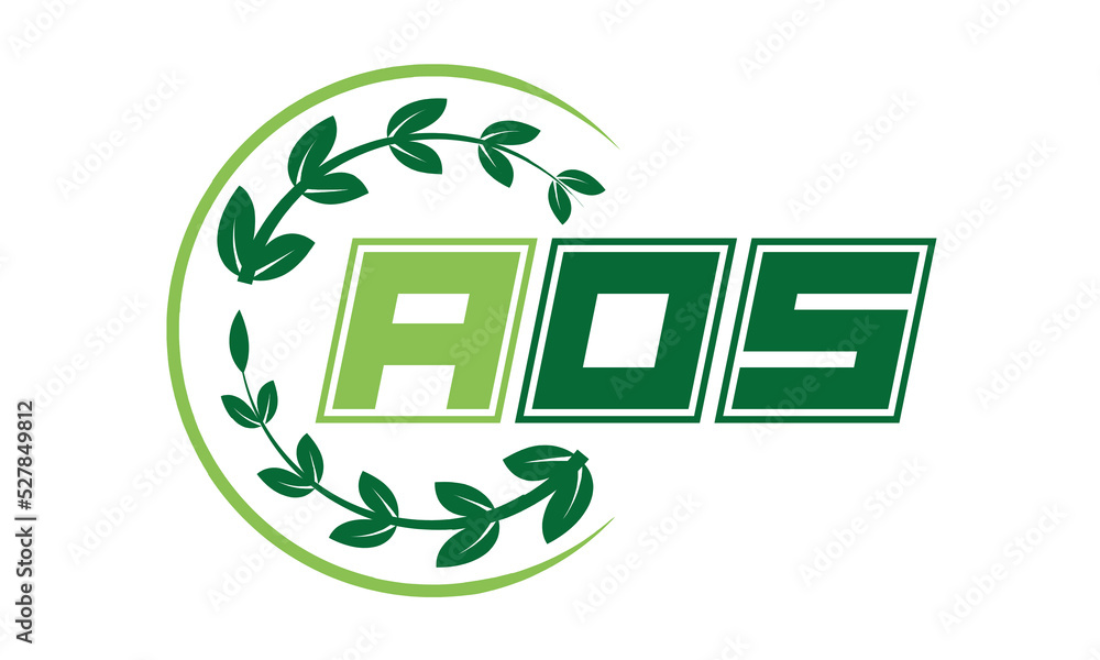 AOS Three-letter natural logo design, vector template. | monogram logo ...