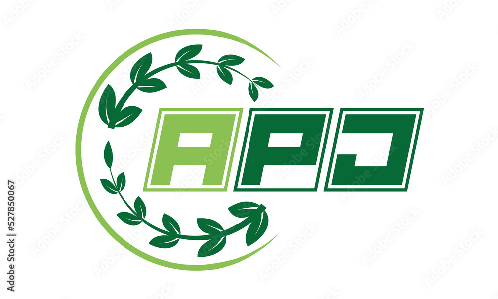 APJ Three-letter natural logo design, vector template. | monogram logo ...