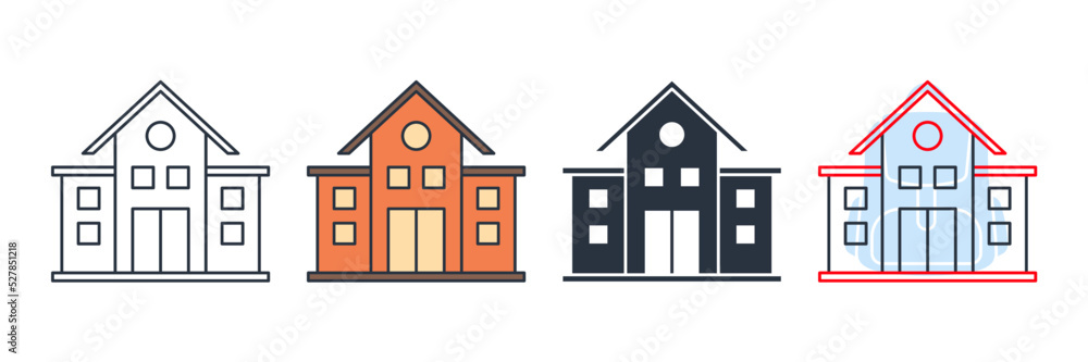 school icon logo vector illustration. building school symbol template ...