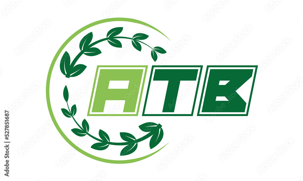 ATB Three-letter natural logo design, vector template. | monogram logo ...