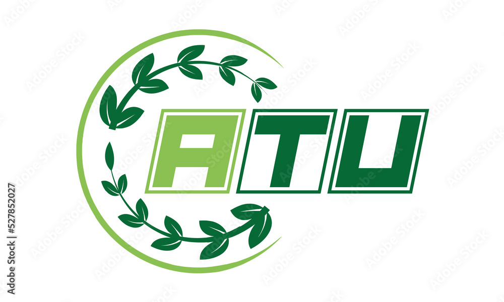 ATU Three-letter natural logo design, vector template. | monogram logo ...