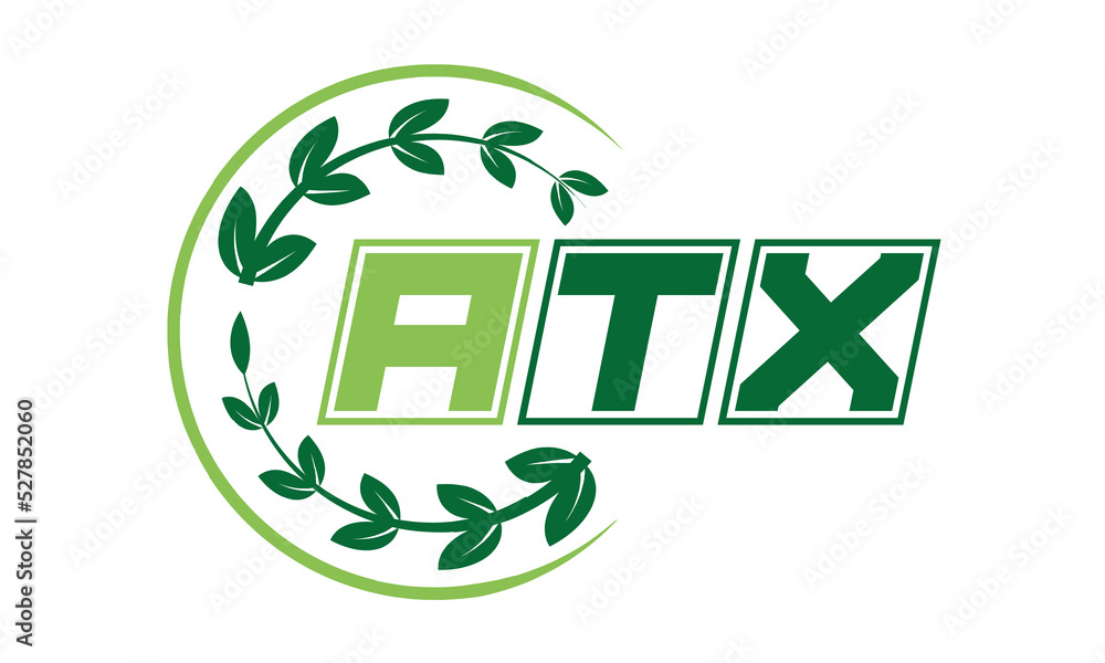 ATX Three-letter natural logo design, vector template. | monogram logo ...