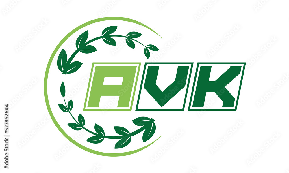 Vetor de AVK Three-letter natural logo design, vector template ...