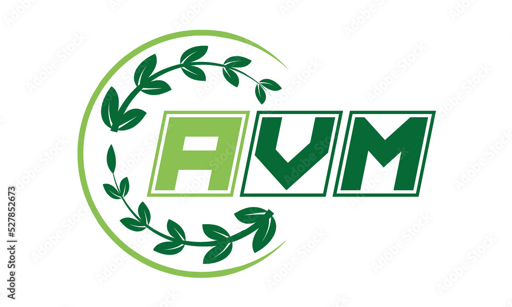AVM Three-letter natural logo design, vector template. | monogram logo ...
