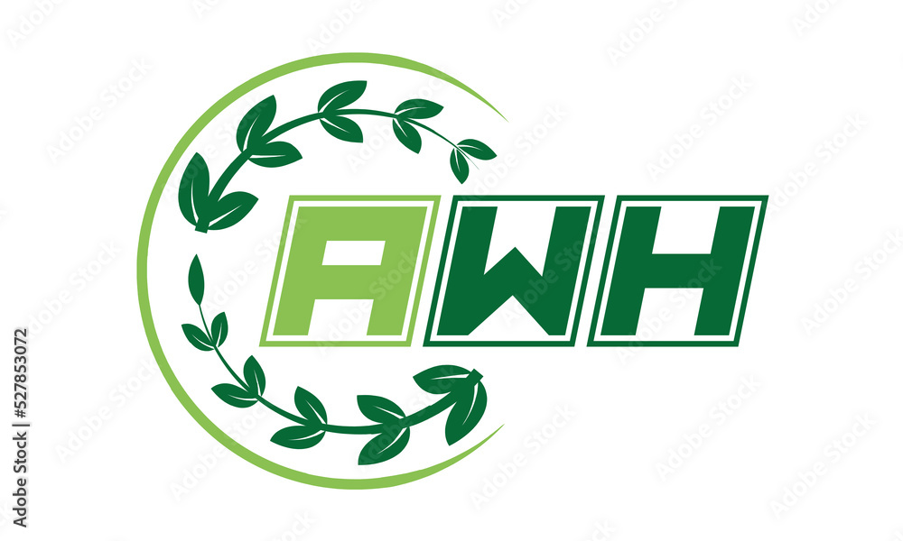 Vetor de AWH Three-letter natural logo design, vector template ...