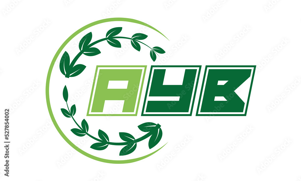 AYB Three-letter natural logo design, vector template. | monogram logo ...
