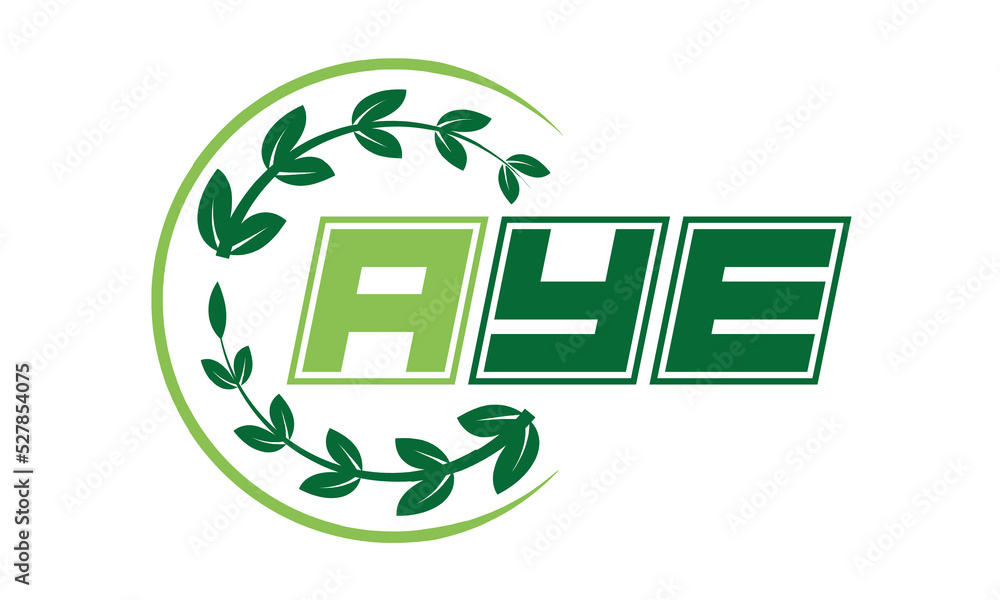 AYE Three-letter natural logo design, vector template. | monogram logo ...