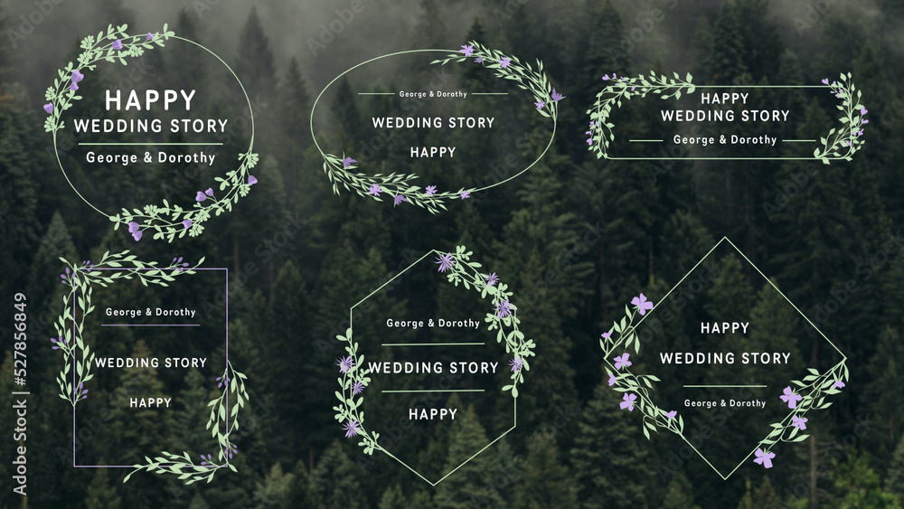 Stylish Romantic Wedding Titles Stock Template | Adobe Stock