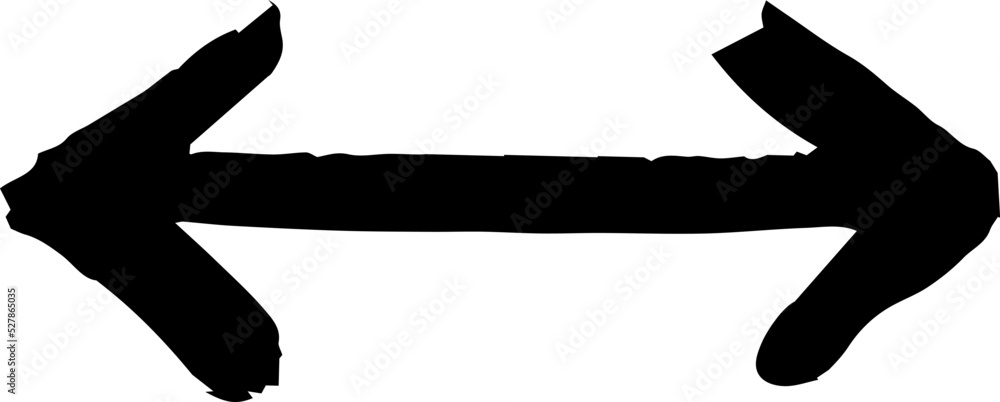 Vector illustration of double arrow in hand-drawn style. Stock Vector ...