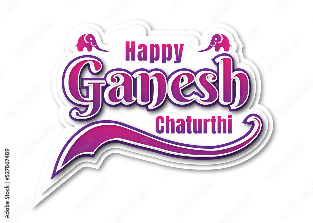 Happy Ganesh chaturthi text effect PNG transparent background Stock ...