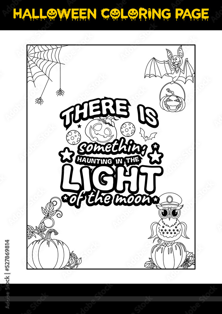Halloween Quotes Coloring page. Halloween coloring page for kids. Stock ...