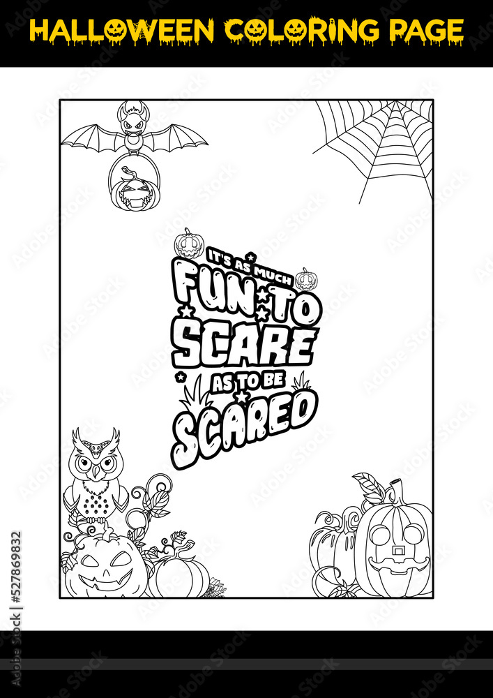 Halloween Quotes Coloring page. Halloween coloring page for kids. Stock ...