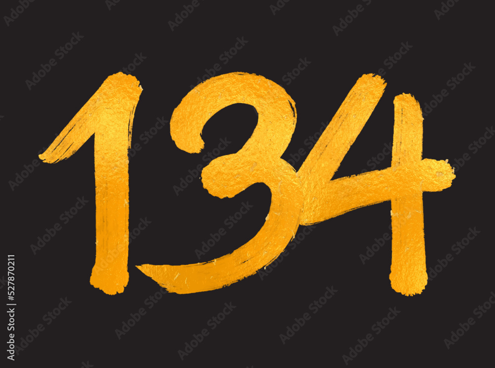 134 Number logo vector illustration, 134 Years Anniversary Celebration ...