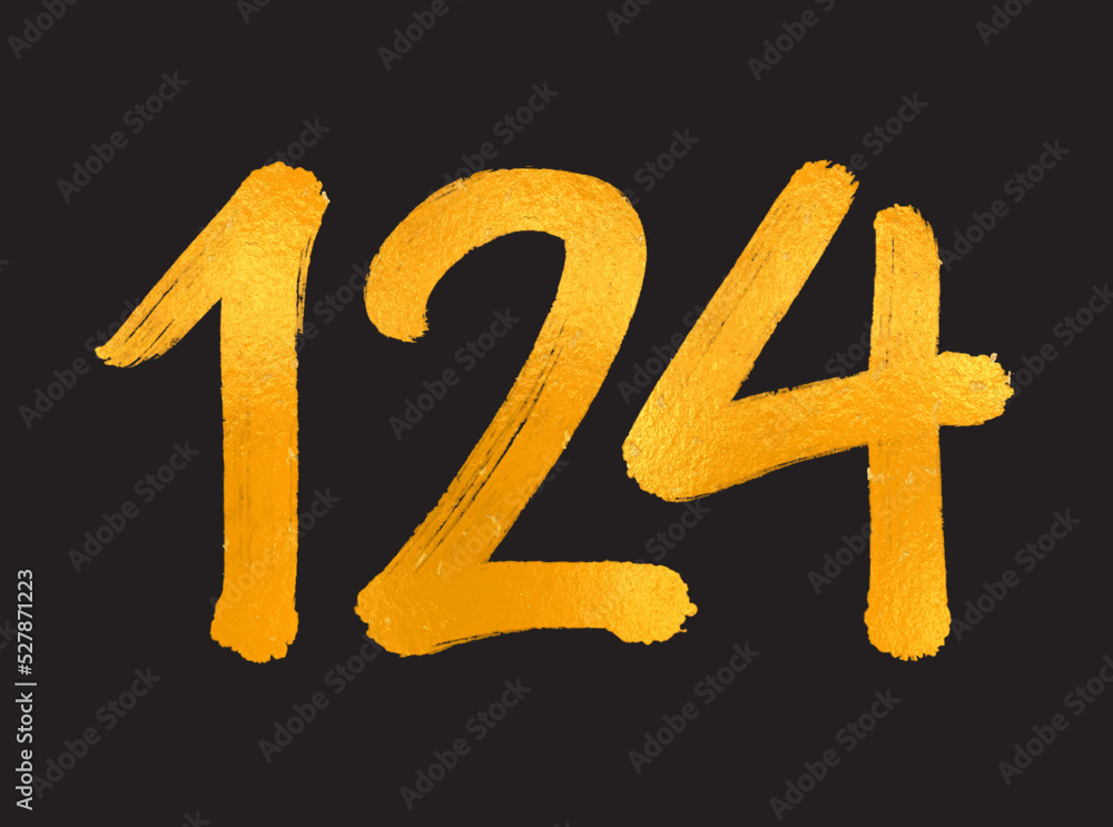 Vetor de 124 Number logo vector illustration, 124 Years Anniversary ...