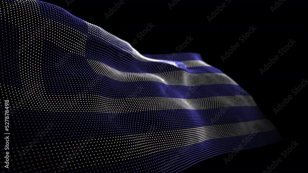 Vidéo Stock Seamless looping animated digital flag of Greece overlay ...