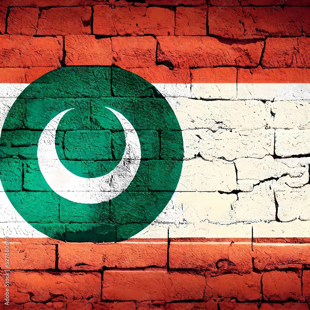 Flag of Pakistan on brick wall texture background Pakistani national ...
