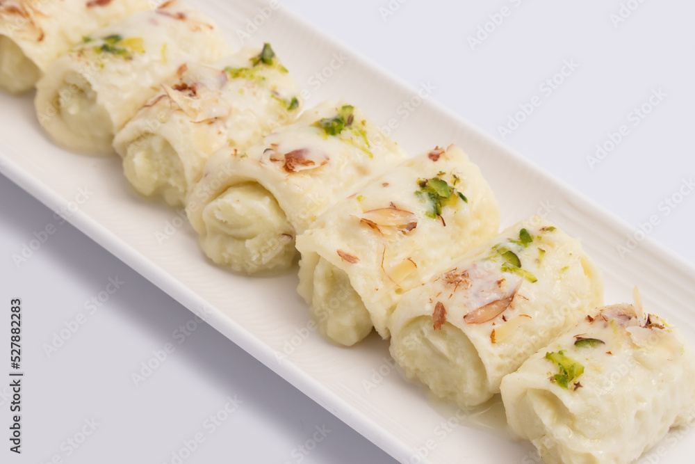 Indian Mithai Bread Malai Roll Rabdi Or Bengali Rabri Is Made Of Soft ...