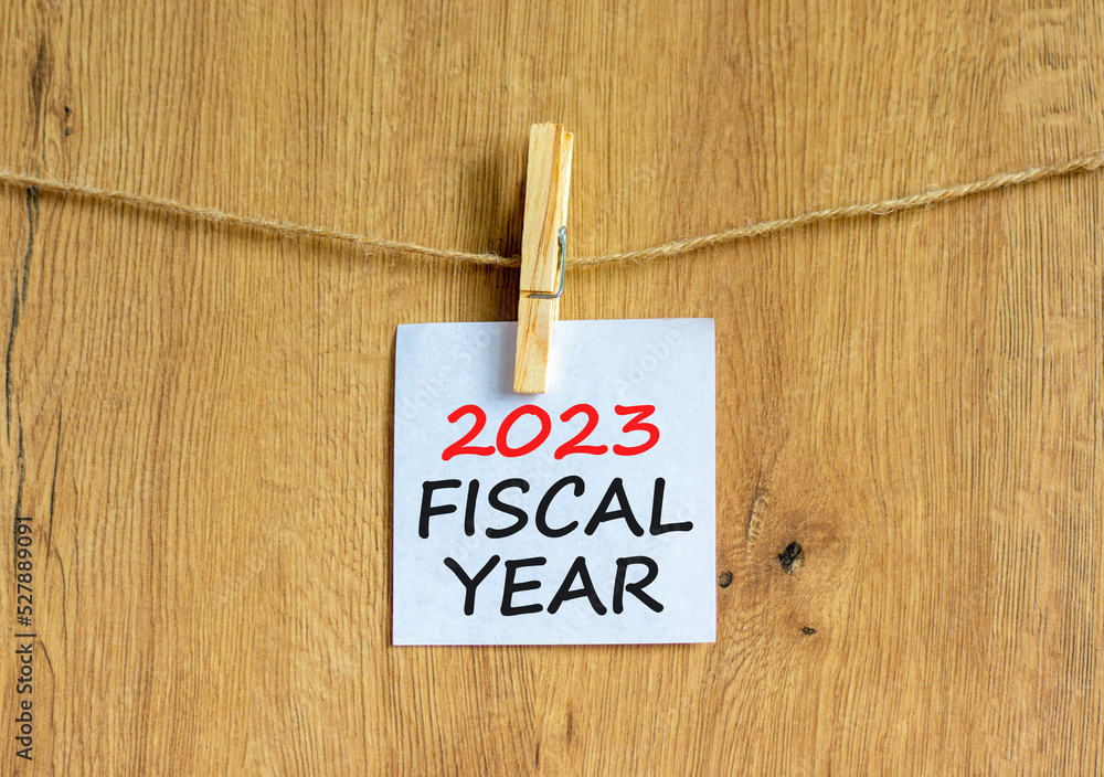 2023 fiscal year symbol. White paper with words 2023 Fiscal year, clip ...