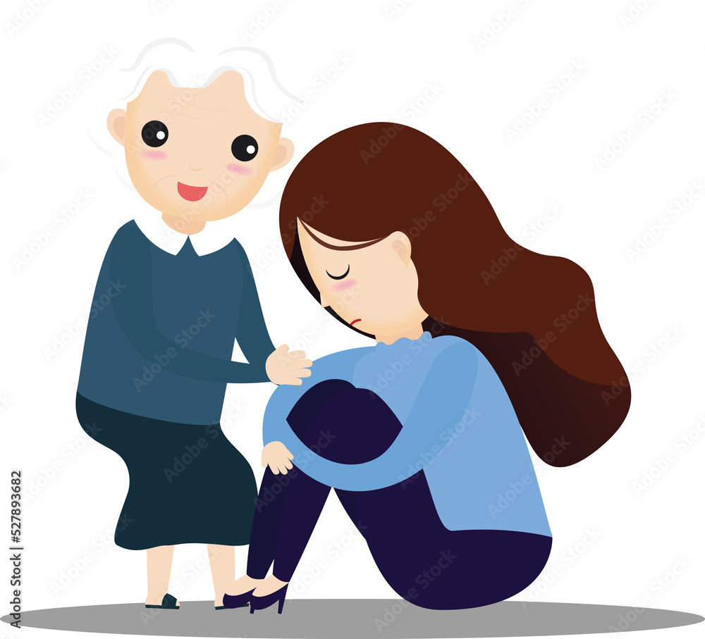 Family hug care father mother to their daughter forgiveness depression ...