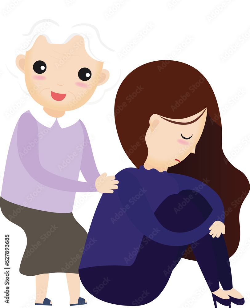 Family hug care father mother to their daughter forgiveness depression ...