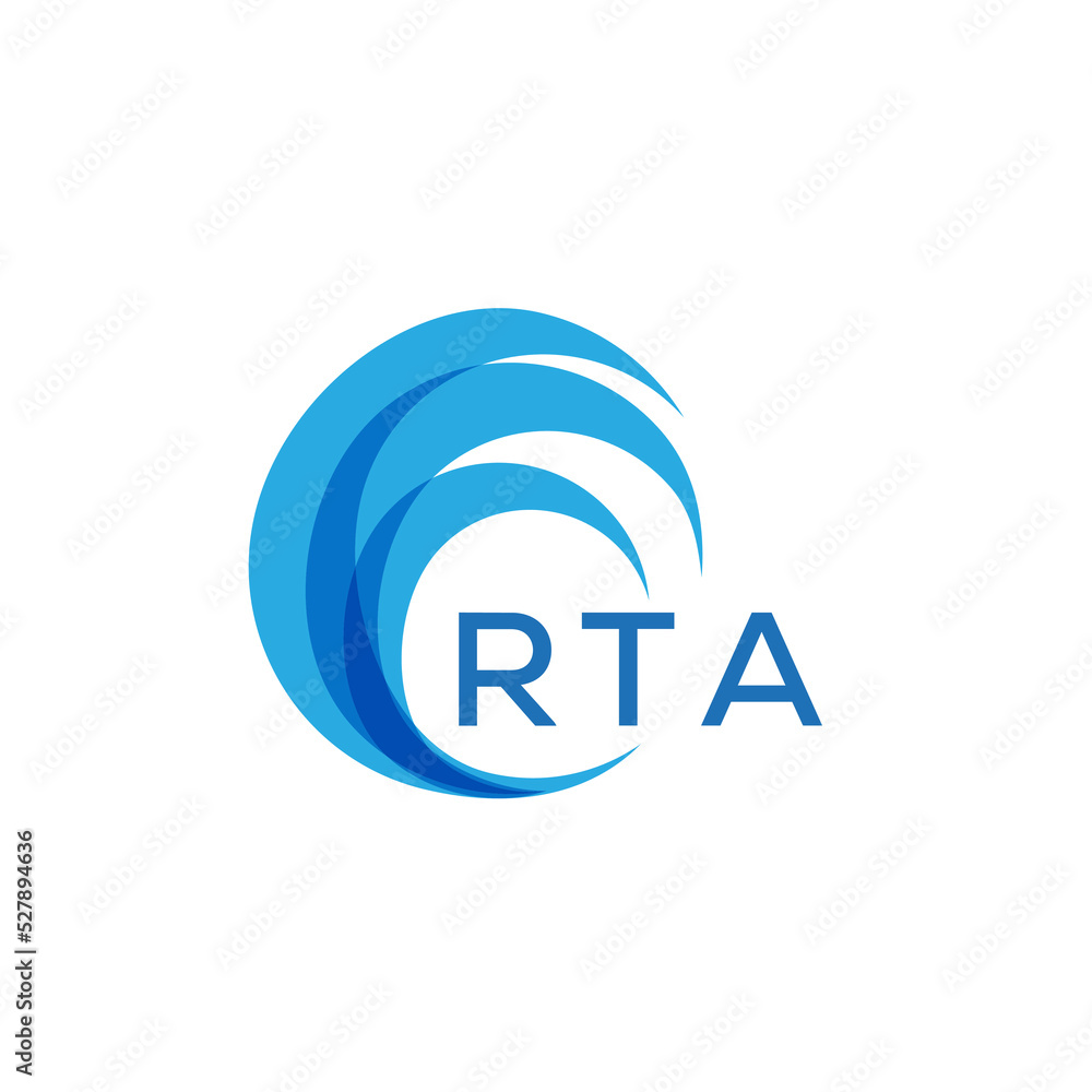 RTA letter logo. RTA blue image on white background. RTA Monogram logo ...