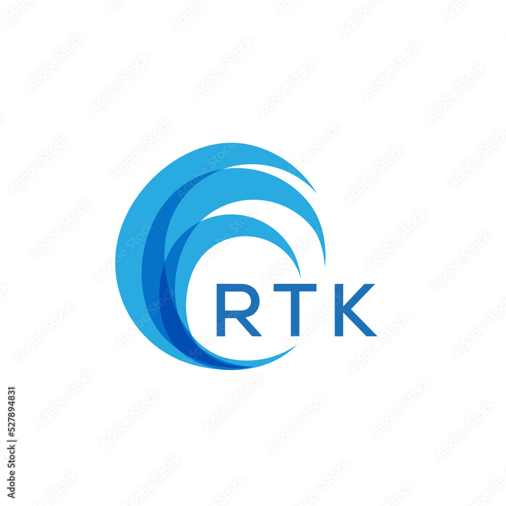 RTK letter logo. RTK blue image on white background. RTK Monogram logo ...