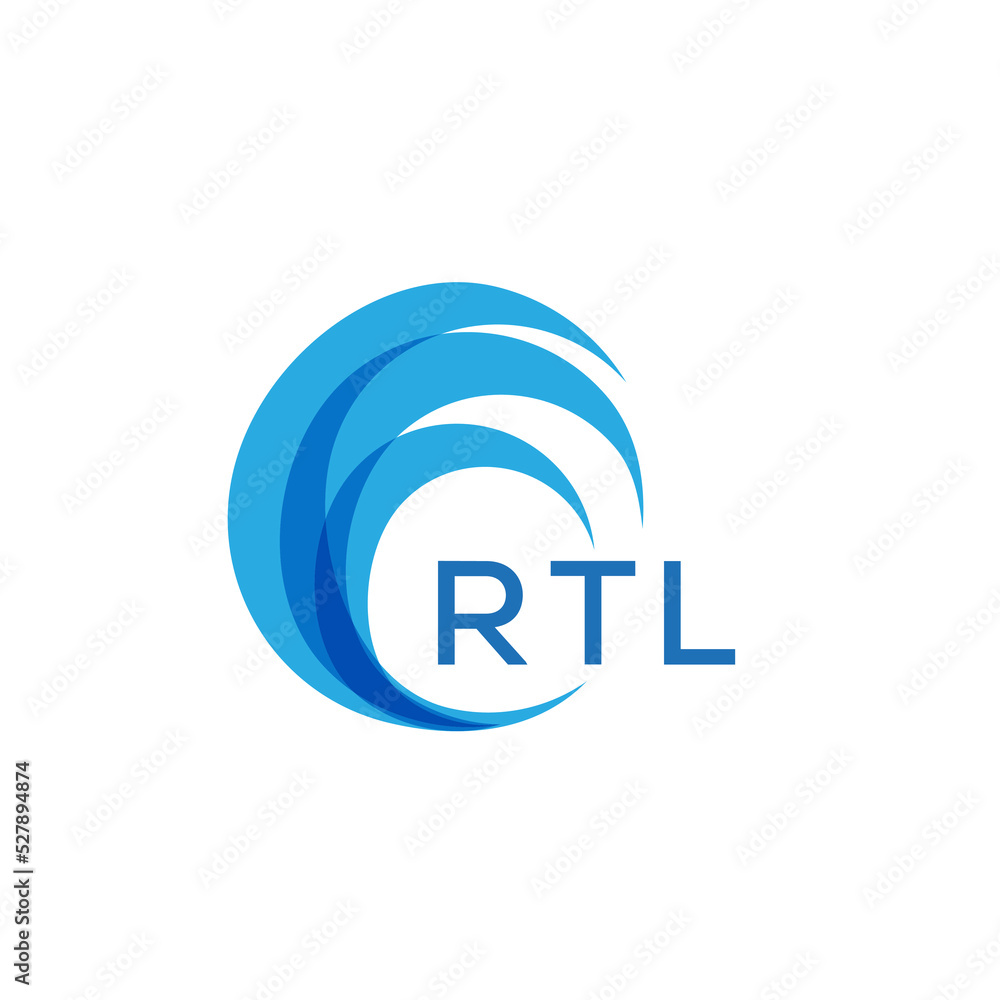 RTL letter logo. RTL blue image on white background. RTL Monogram logo ...