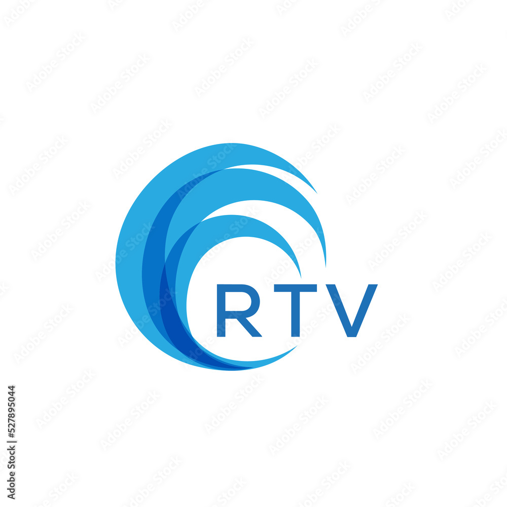 RTV letter logo. RTV blue image on white background. RTV Monogram logo ...